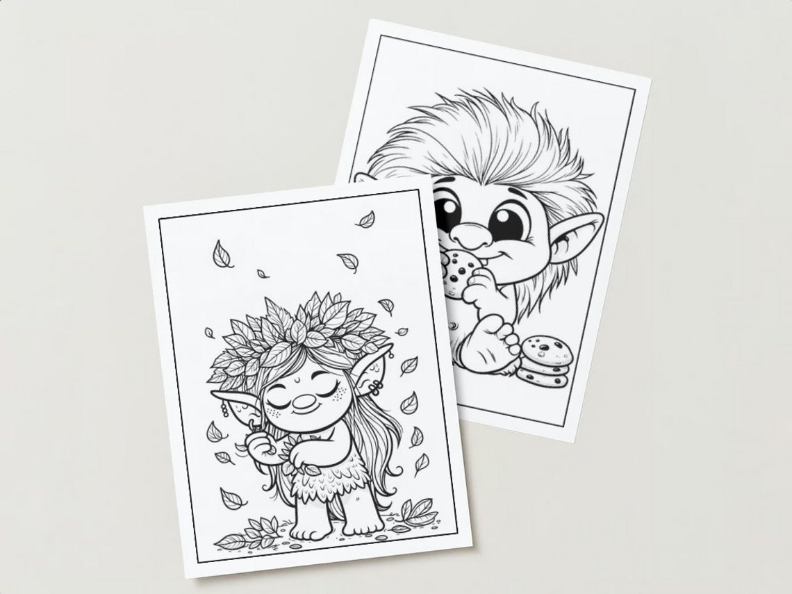 55 Cute Trolls Coloring Pages. Simple, Fun, and Easy Designs, Coloring ...