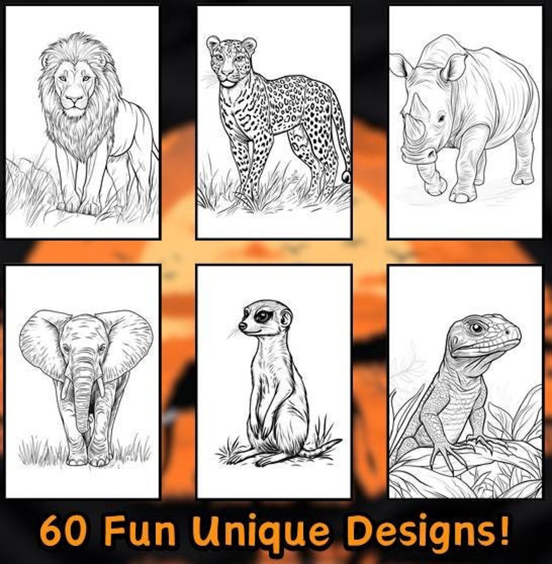 60 African Safari Coloring Pages, Wildlife Coloring Pages, Safari ...