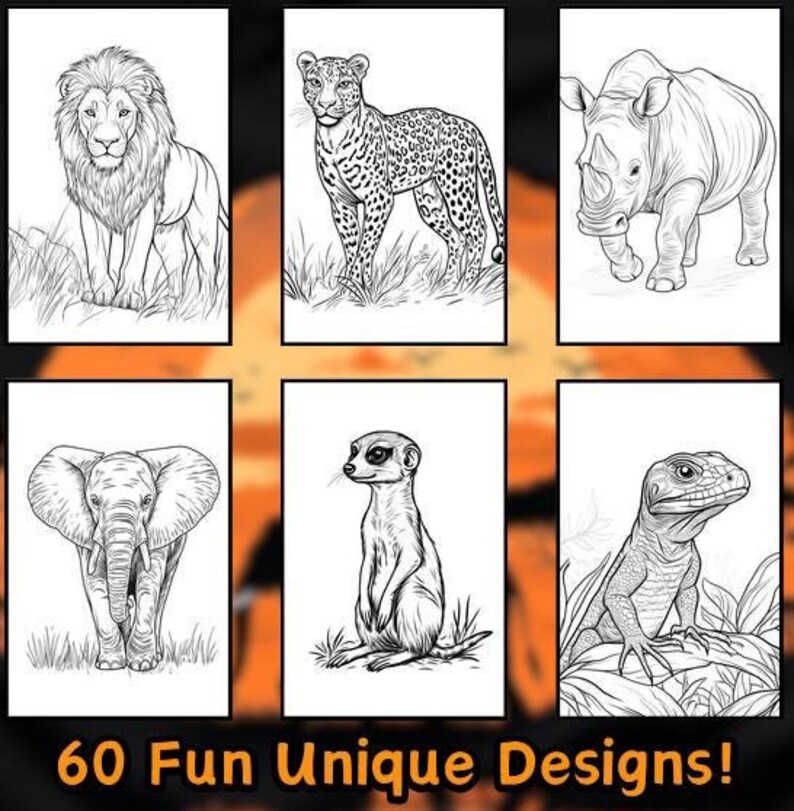 60 African Safari Coloring Pages, Wildlife Coloring Pages, Safari ...