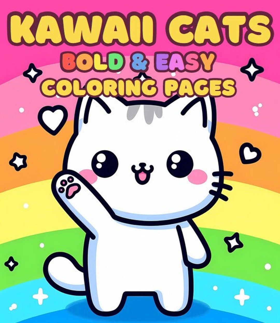 55 Kawaii Cats Coloring Pages. Cute Cats Coloring Pages, Printable ...