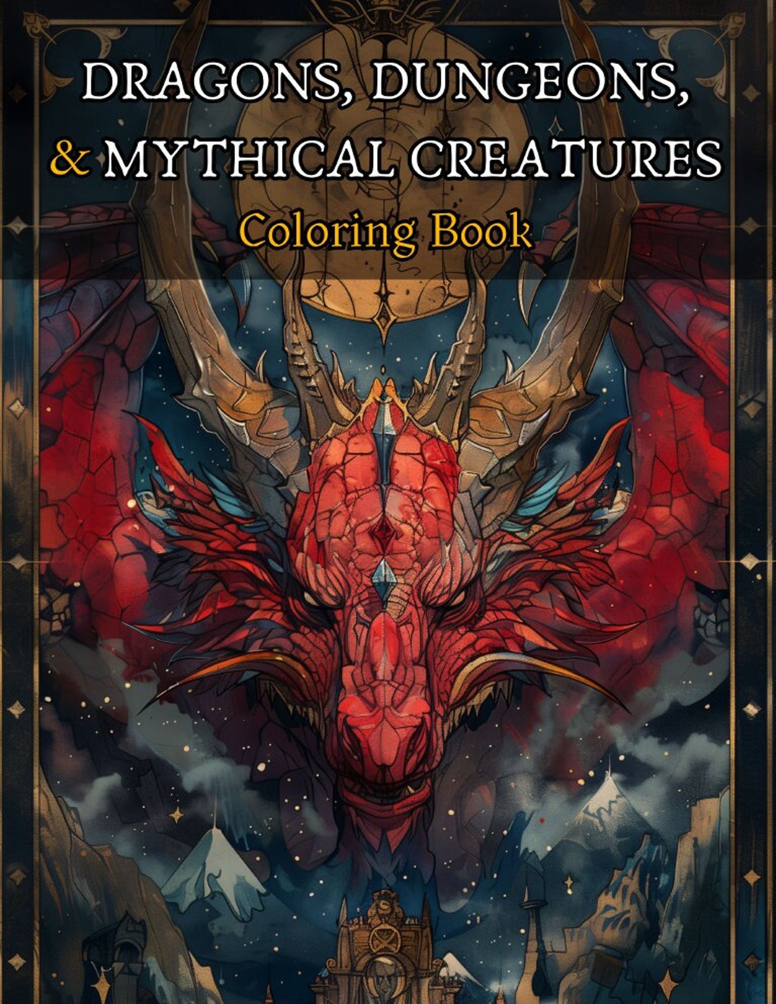 55 Dragons, Dungeons, & Mythical Creatures Coloring Pages for Adults ...