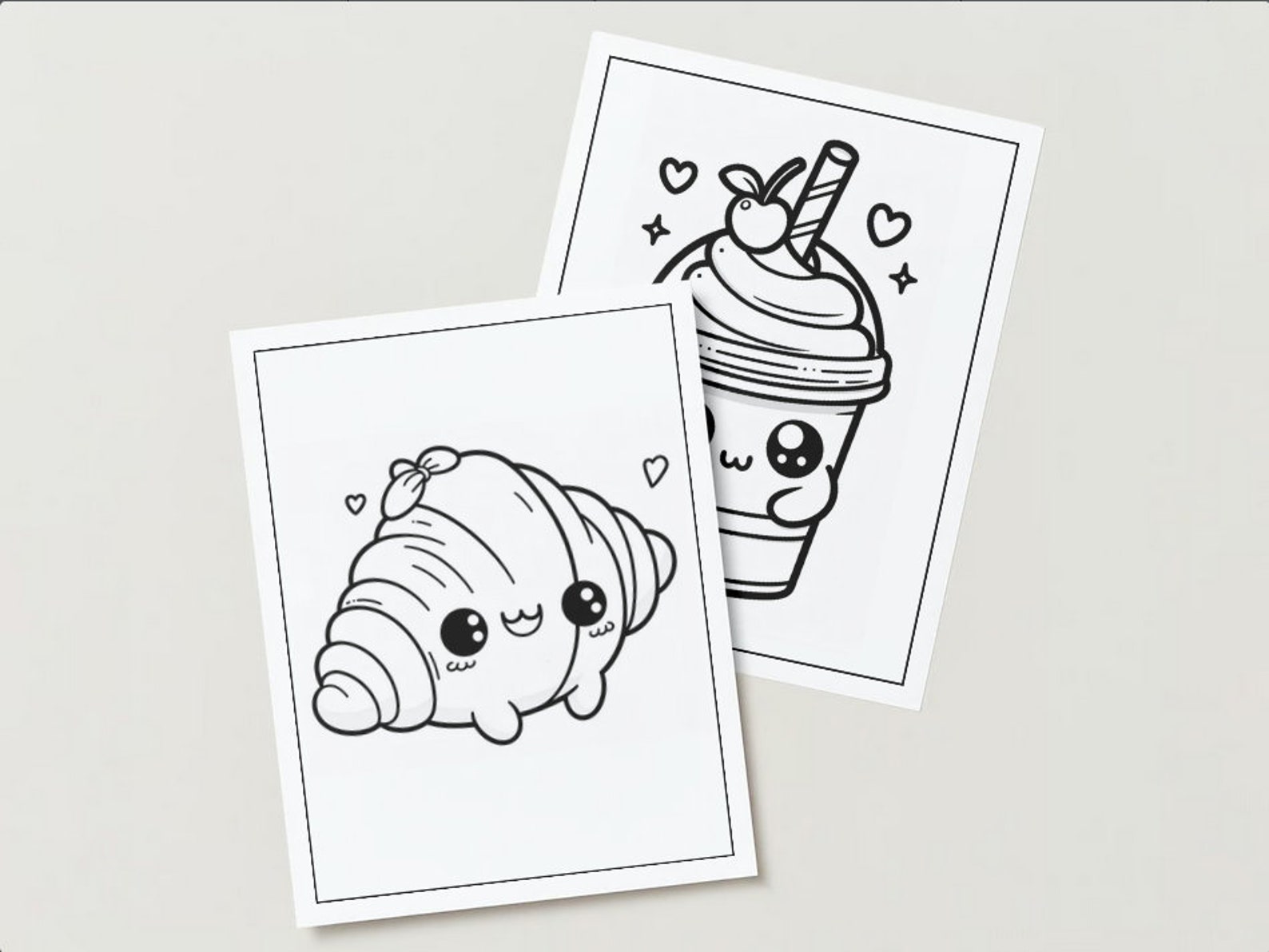 55 Kawaii Food Coloring Pages, Bold & Easy Designs, Cute Food Coloring ...