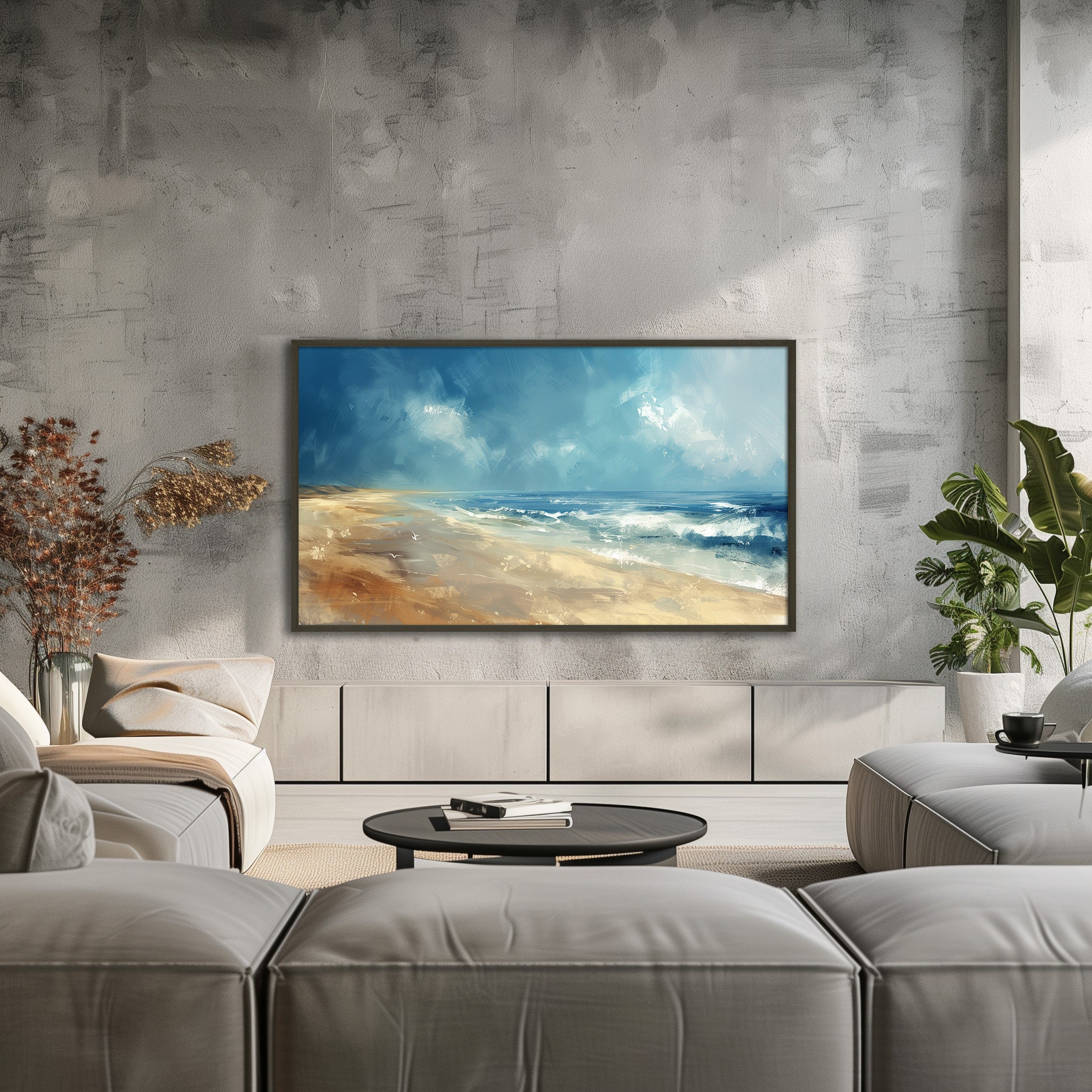 Frame TV Art Abstract Beach Digital Art Instant Download Samsung TV ...
