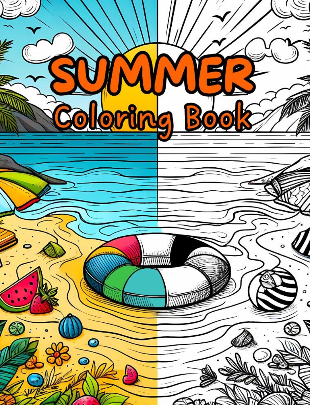 55 Summer Coloring Pages, Summertime Themed Coloring Pages, Coloring ...