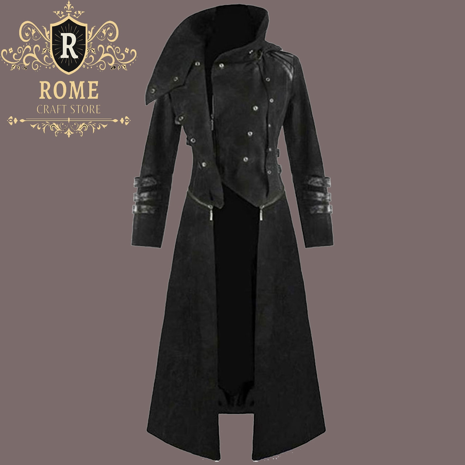 Gothic Long Coat, Steampunk Coat, Trench Coat,scorpion Mens Gothic ...