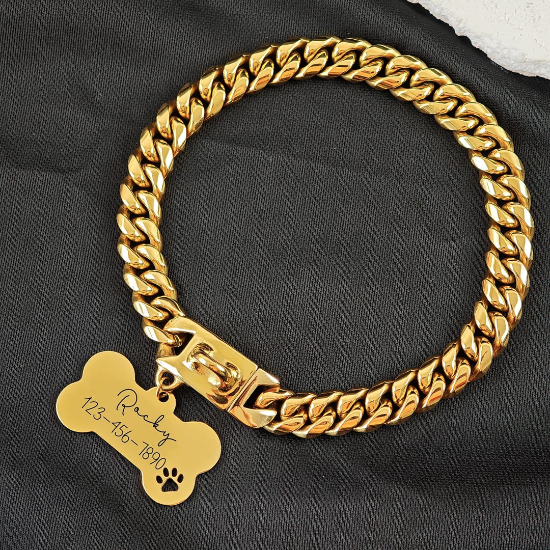 Custom Dog Chain Collar, Cuban Link Dog Chain,jewellry for Dog,dog ...