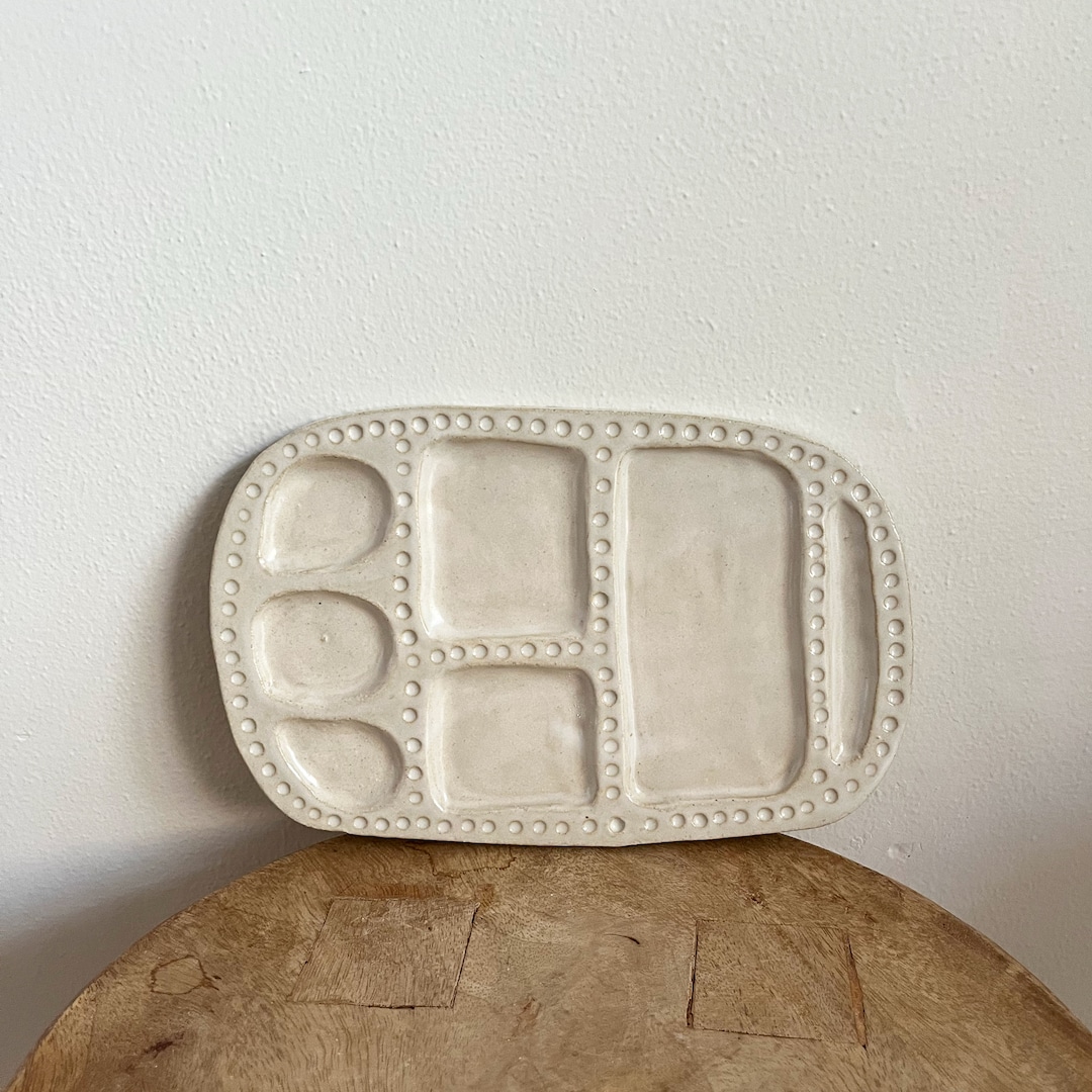 Handmade Ceramic Snack Palette #2 White - Etsy