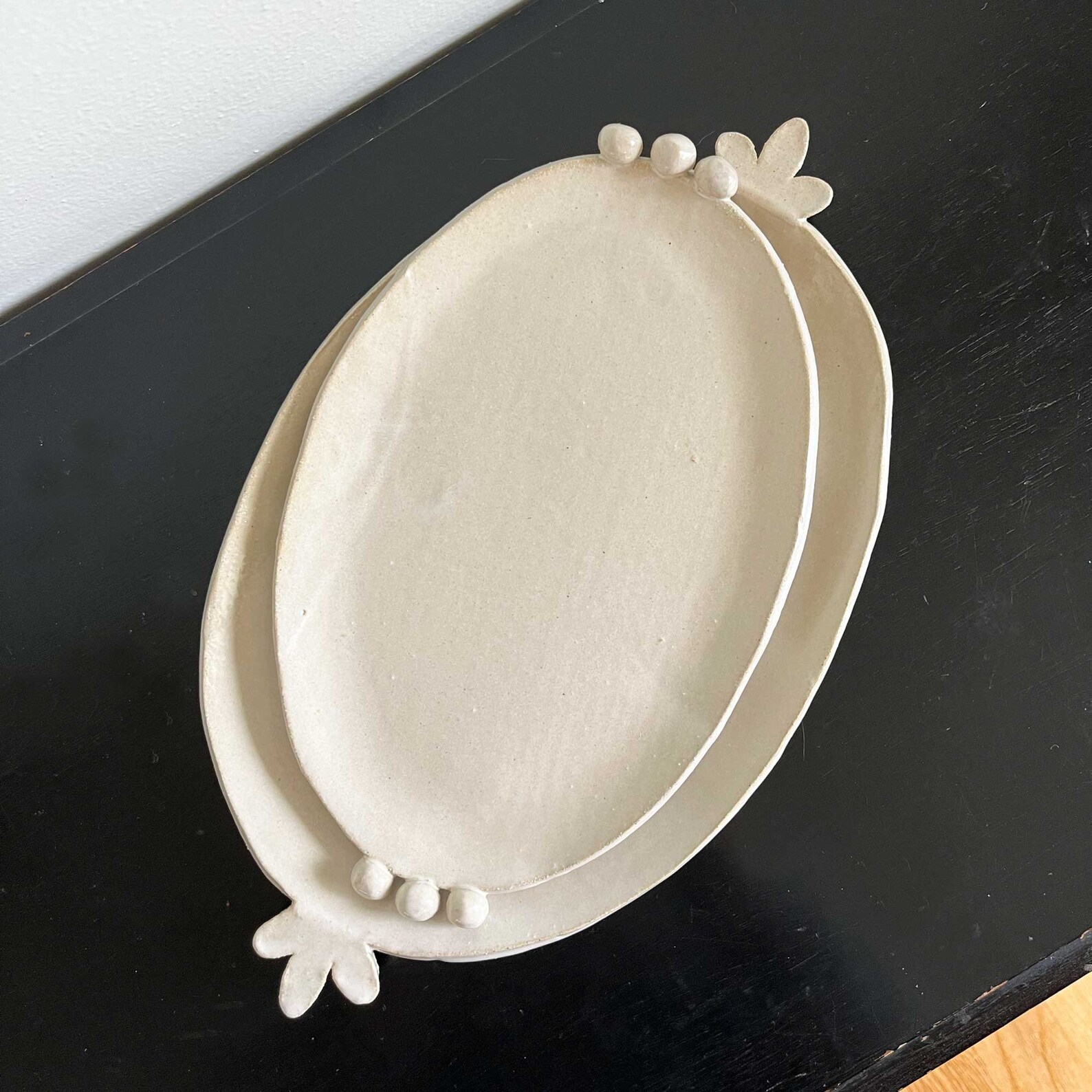 Ceramic Dots Platter Tray White - Etsy