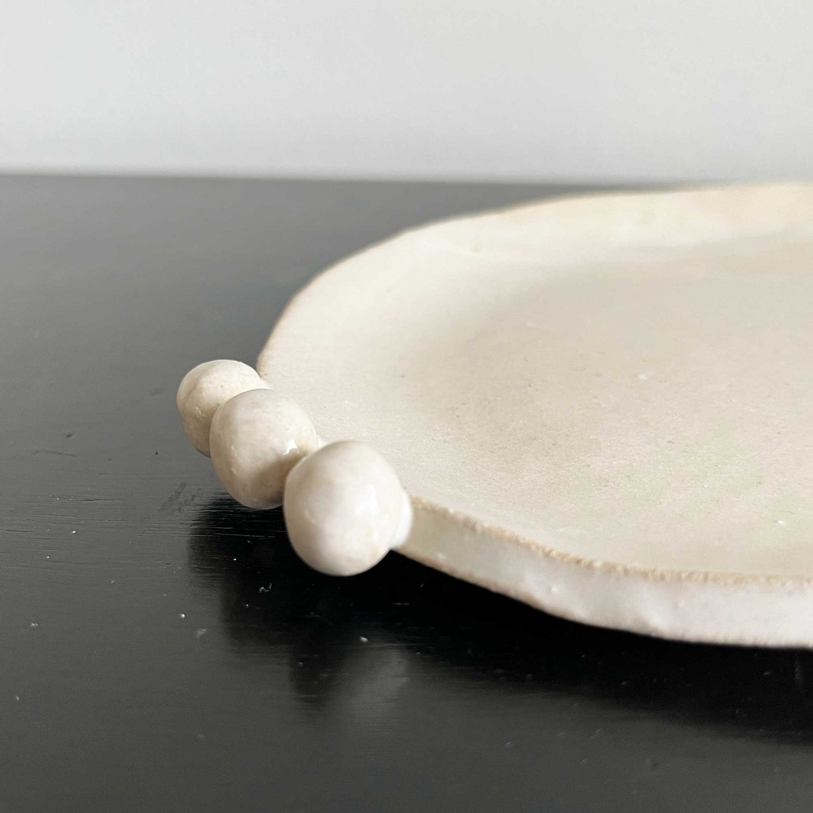 Ceramic Dots Platter Tray White - Etsy