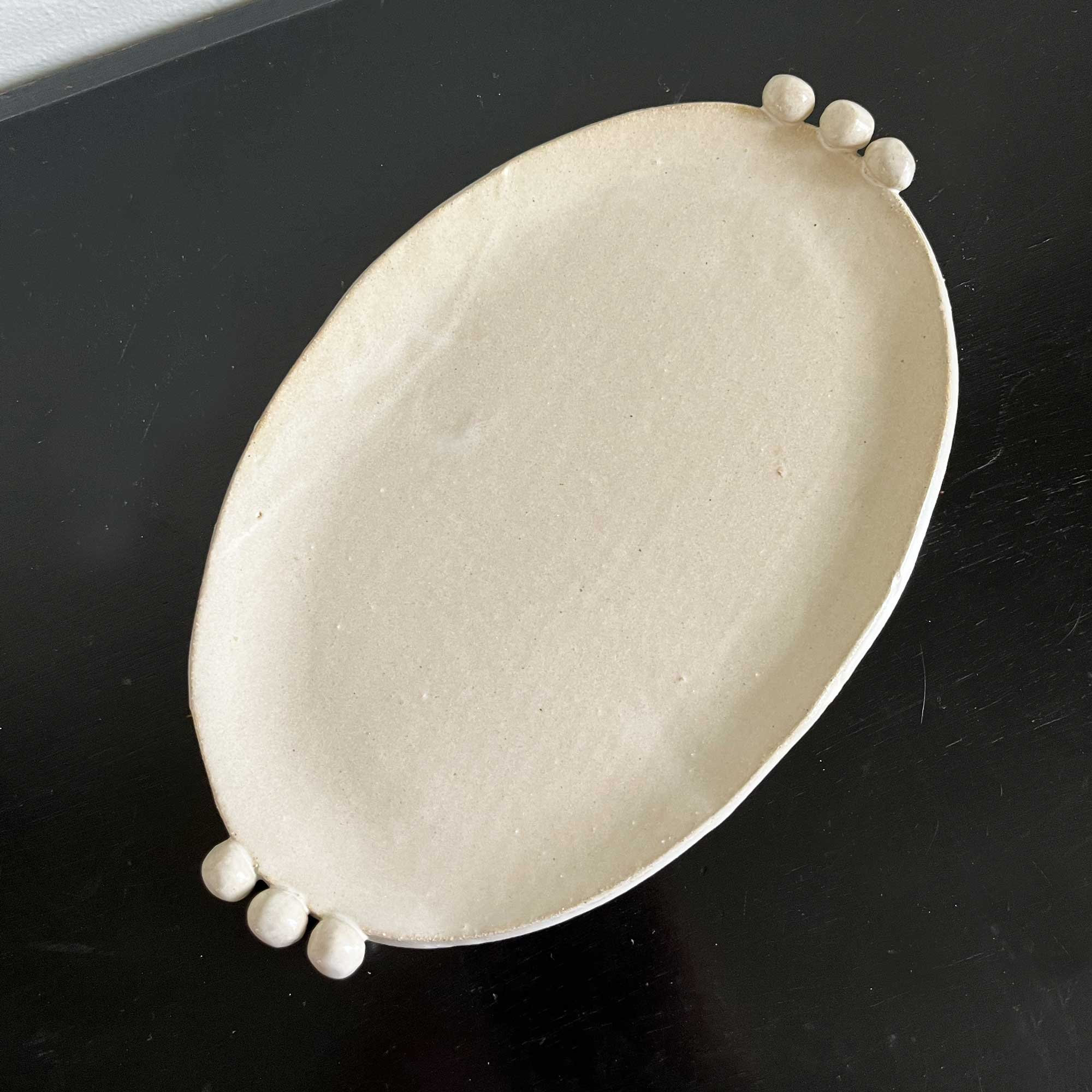 Ceramic Dots Platter Tray White - Etsy