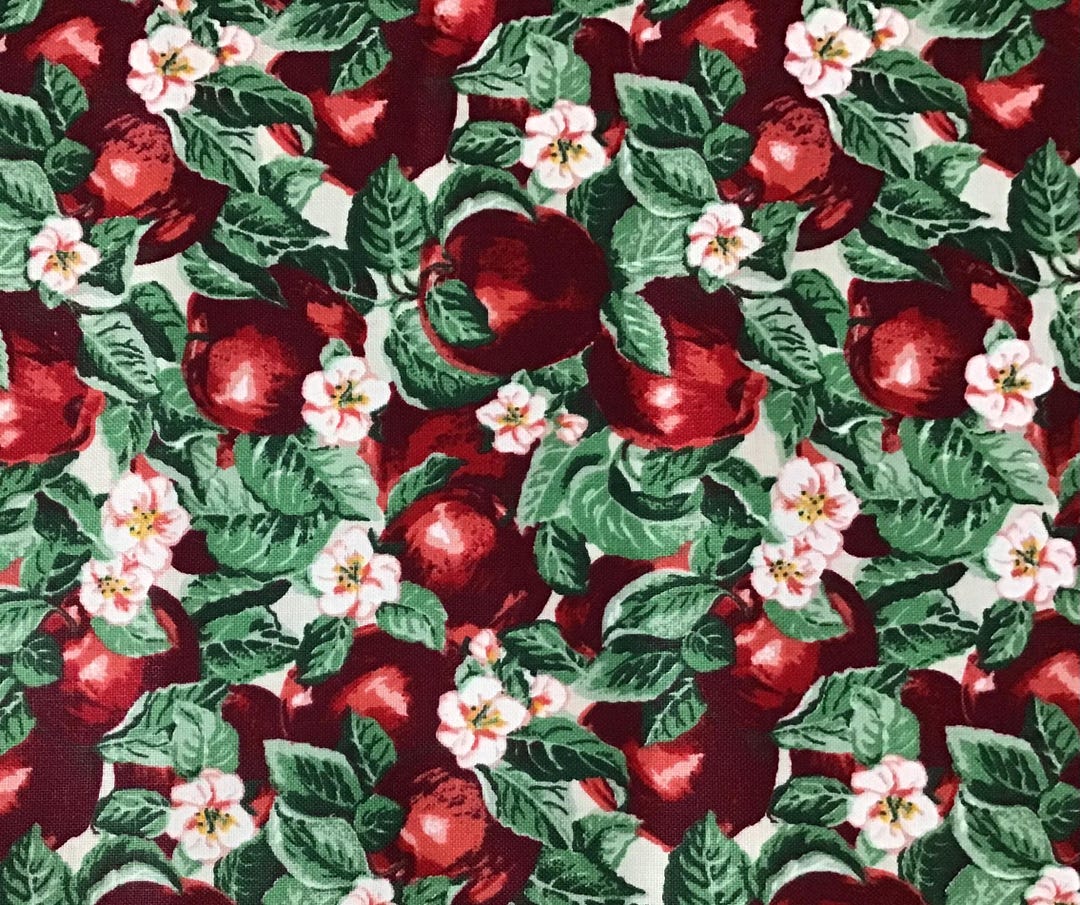 Vintage Apple Print Fabric, Cranston Collection, 44" X 48" - Etsy