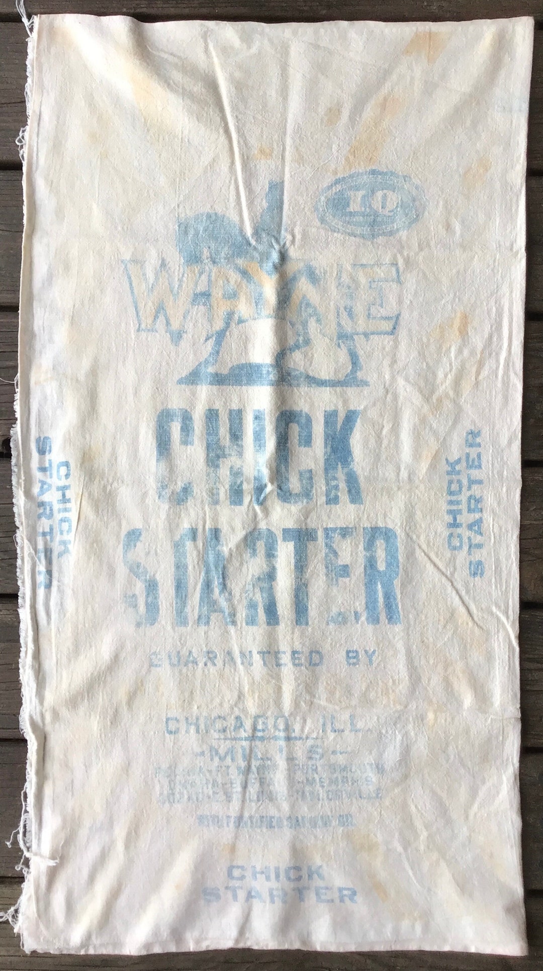 Vintage FEED Sack, WAYNE'S Poultry Chick Starter. Farm Bag, Kitchen ...