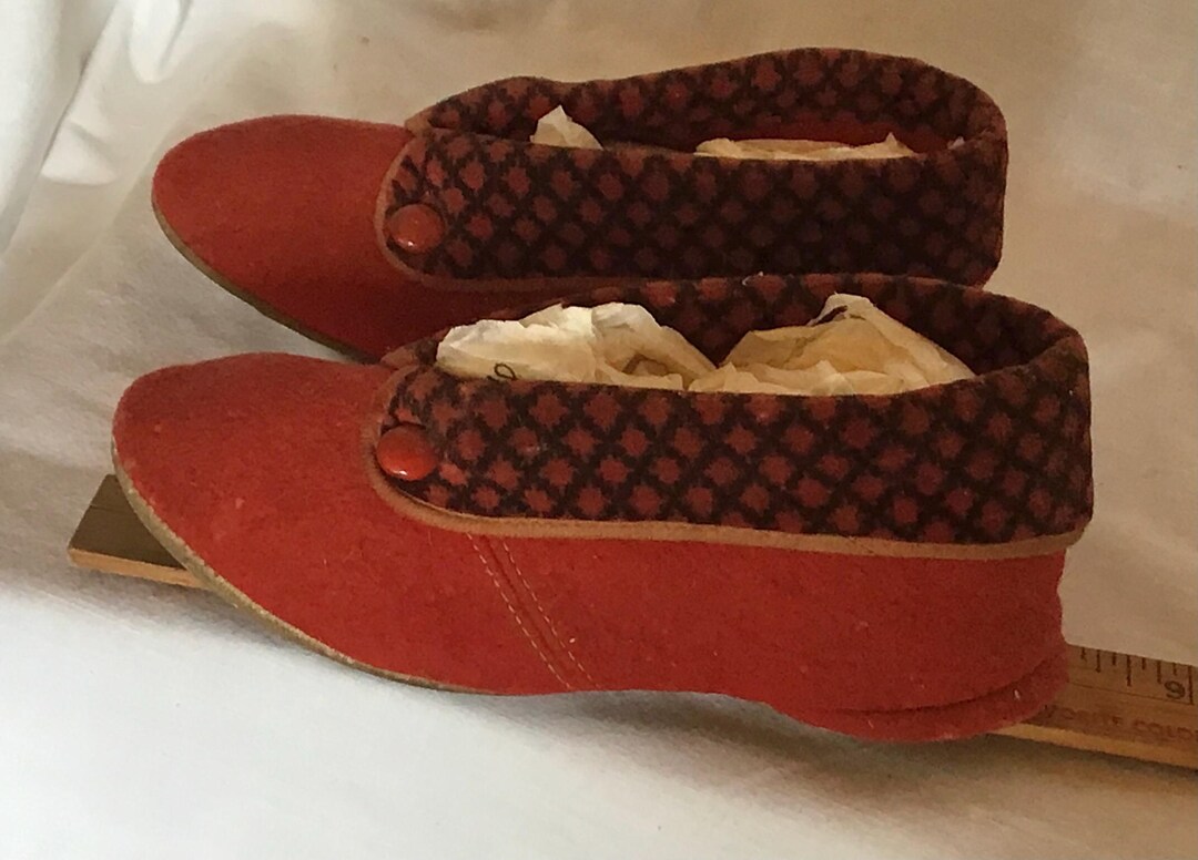 Vintage Girls Victorian House Shoes, Children’s House Slippers ...