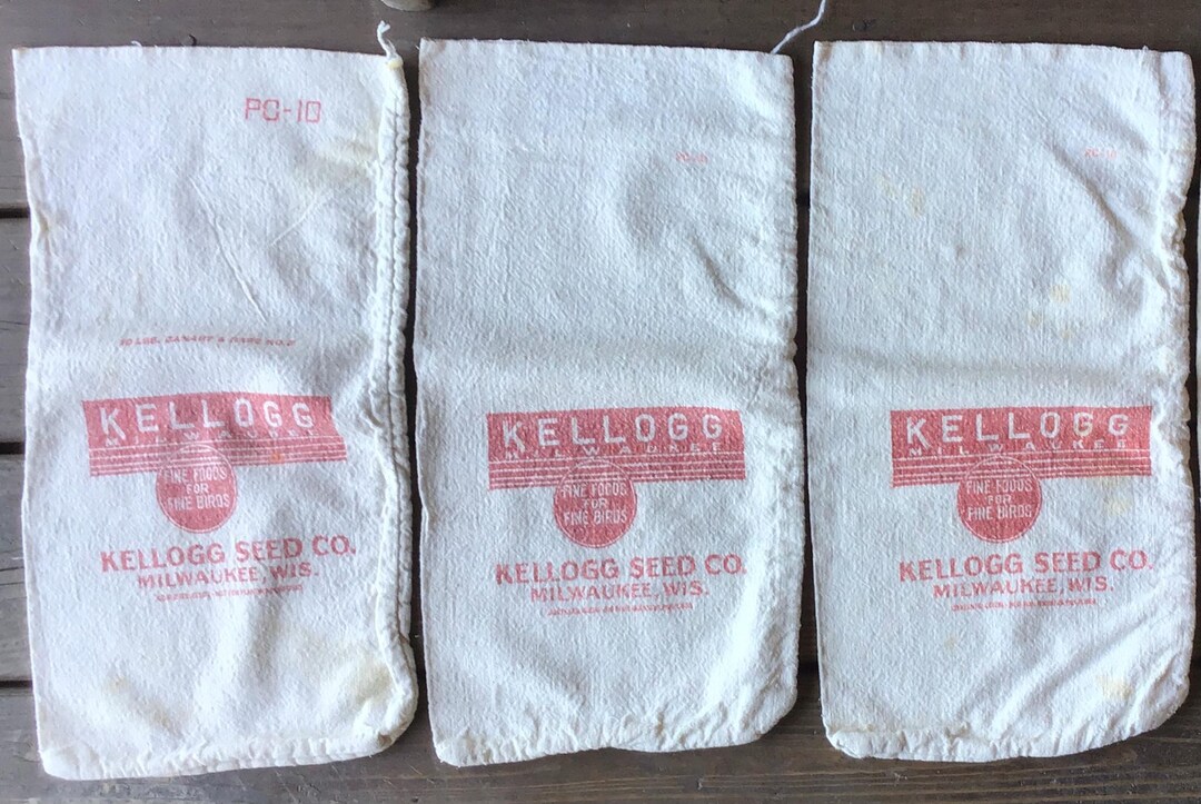 Kellogg Seed Co. RARE Bird Seed Sack, Original Cloth Full Unopened ...
