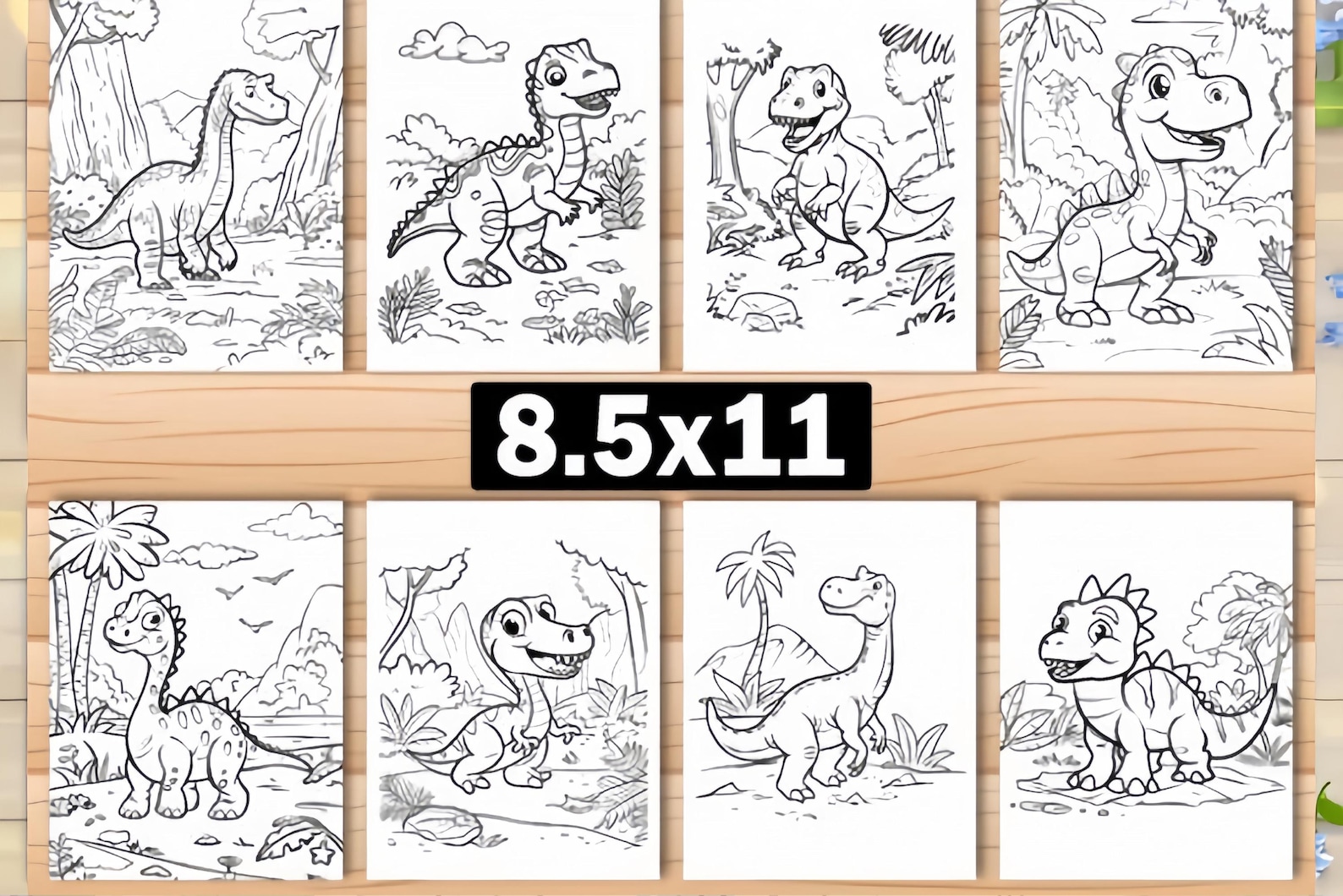 260 Dinosaur Coloring Pages Bundle for Kids,easy Bold Coloring Book ...