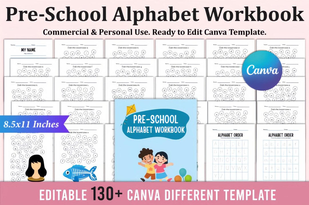 Pre School Alphabet Workbook,preschool Learning Worksheets Bundle for ...