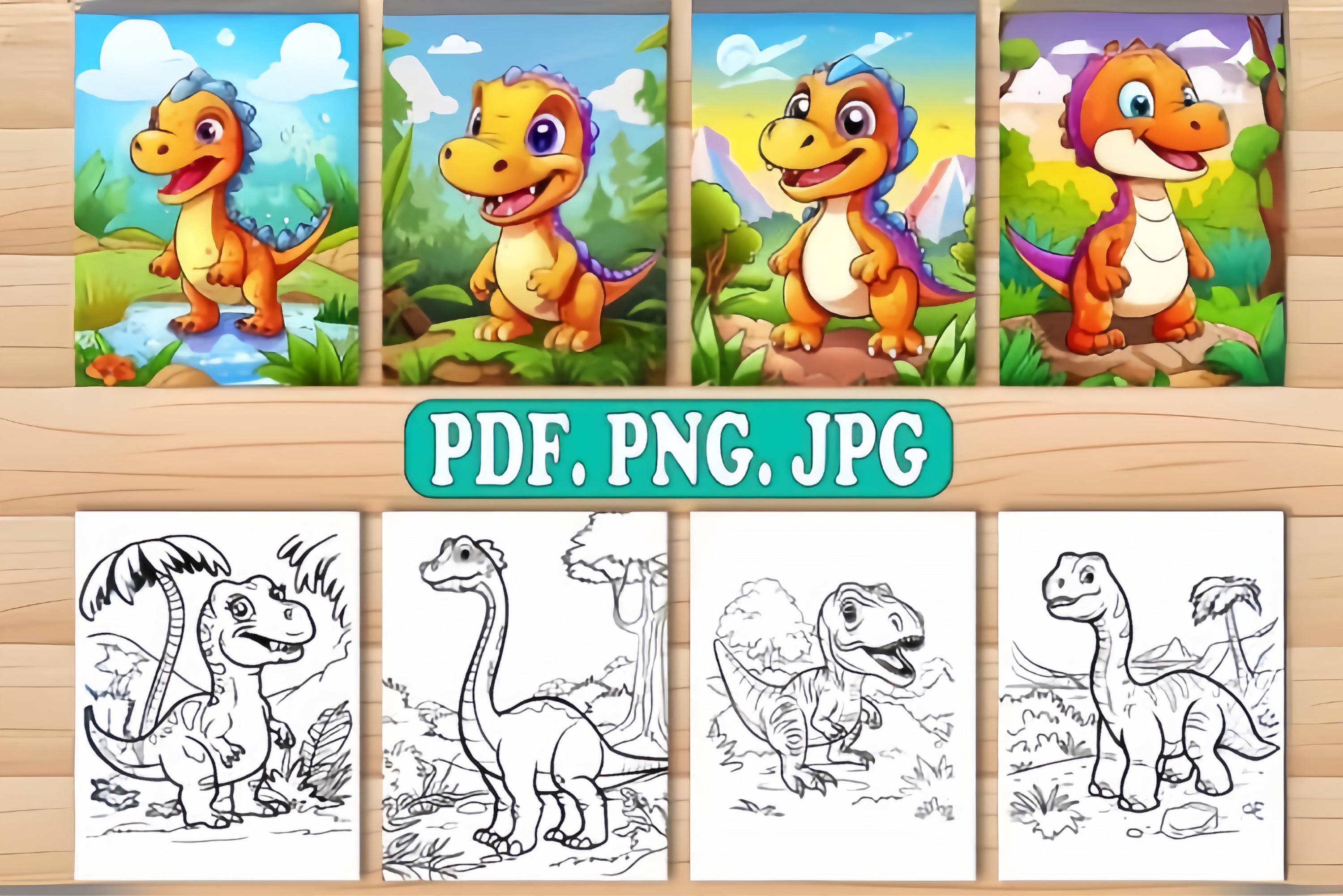 260 Dinosaur Coloring Pages Bundle for Kids,easy Bold Coloring Book ...