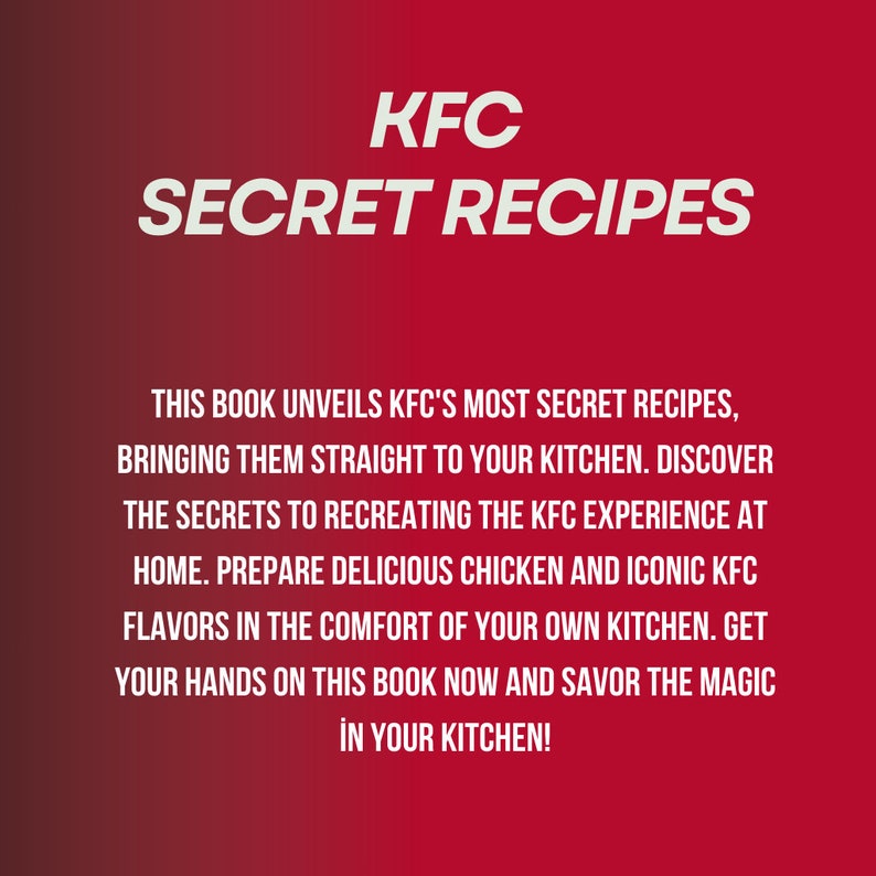KFC Secret Recipes,plr,home Cooking Like a Kfc Chef,diy Authentic Fried ...