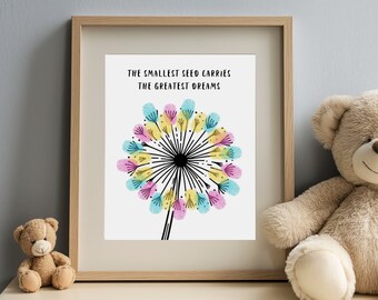 Dandelion Fingerprint Craft, DIY Craft for Kids, Inspirational Art ...