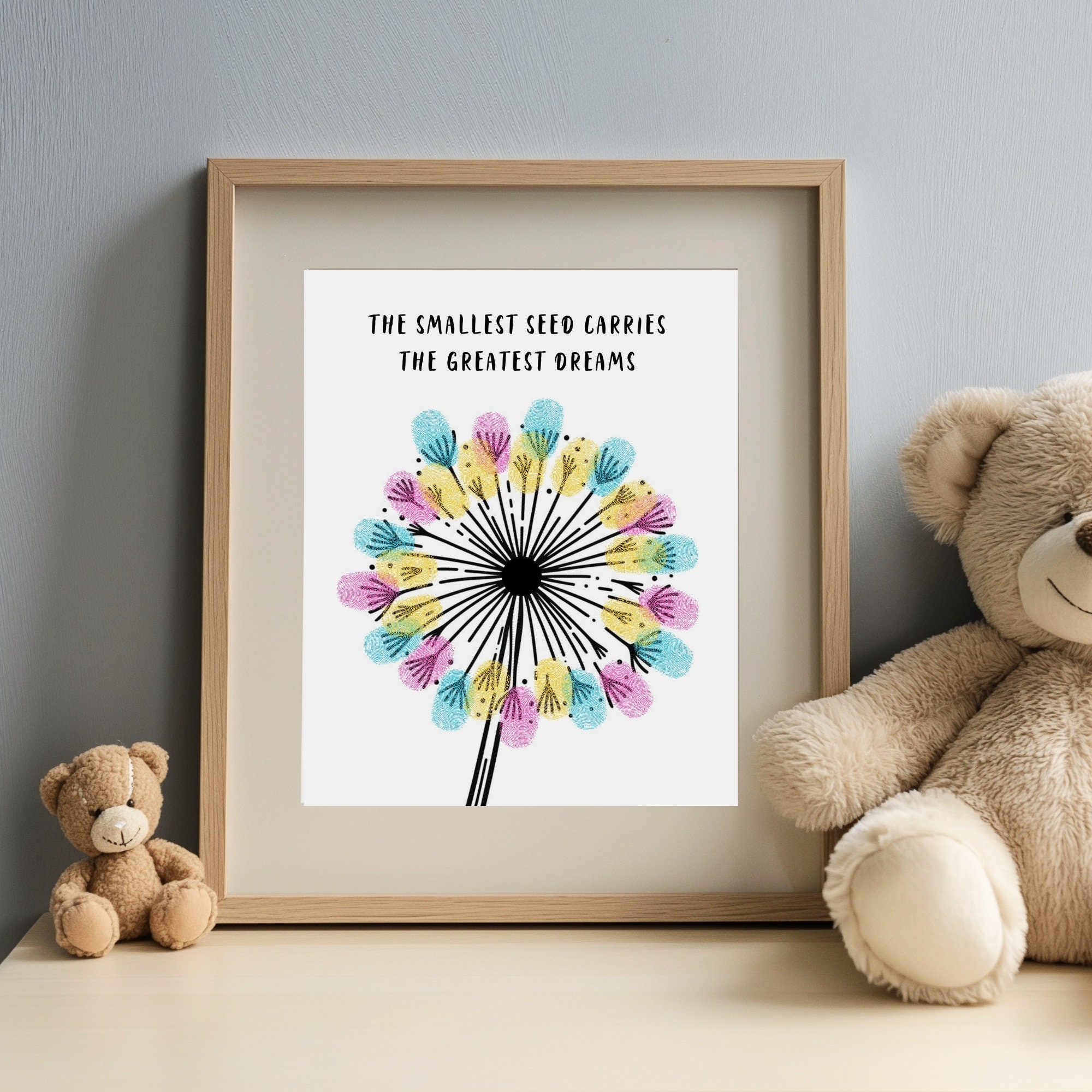 Dandelion Fingerprint Art Craft Summer Printable Kids DIY Keepsake ...