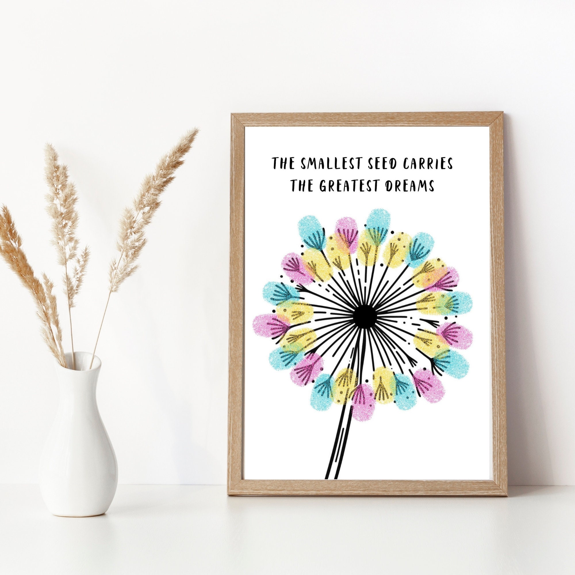 Dandelion Fingerprint Art Craft Summer Printable Kids DIY Keepsake ...