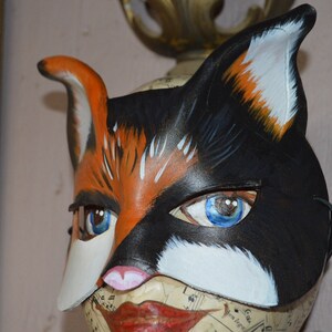 CAT MASK Calico Cat Mask, Leather Cat Mask, Ginger and Black Cat Mask ...