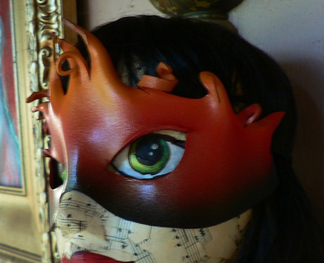 Dark Fire Pixie, Leather Mask, Create Your Own Unique Fiery Costume - Etsy