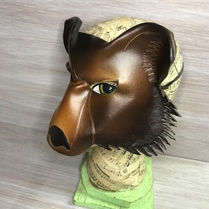 California Black Bear Mask, Leather Animal Mask, Bear Mask Made by ...