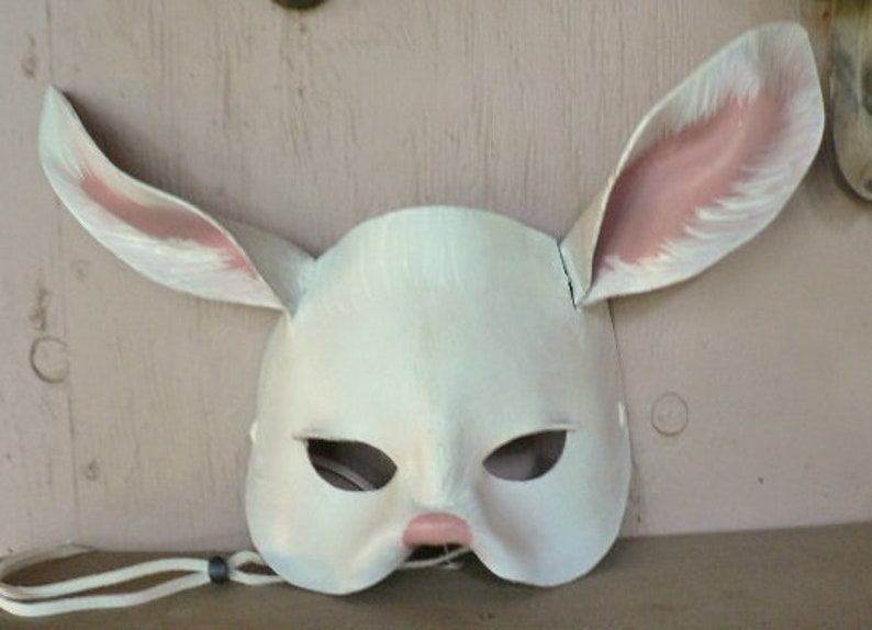 White Rabbit After Wonderland Leather Mask by Faerywhere | Etsy