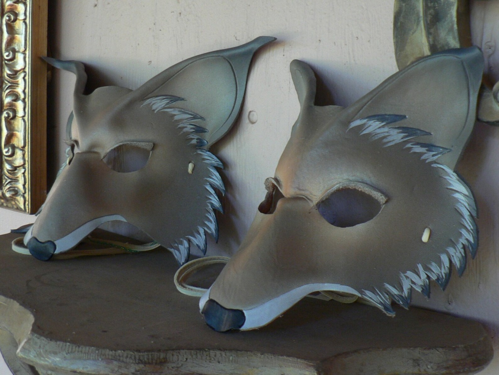 Mr and Mrs Coyote Masks Leather Masks for Two Couple Theme - Etsy