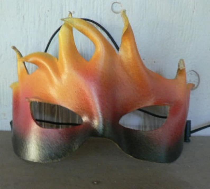 Dark Fire Pixie Leather Mask Create Your Own Unique Fiery | Etsy