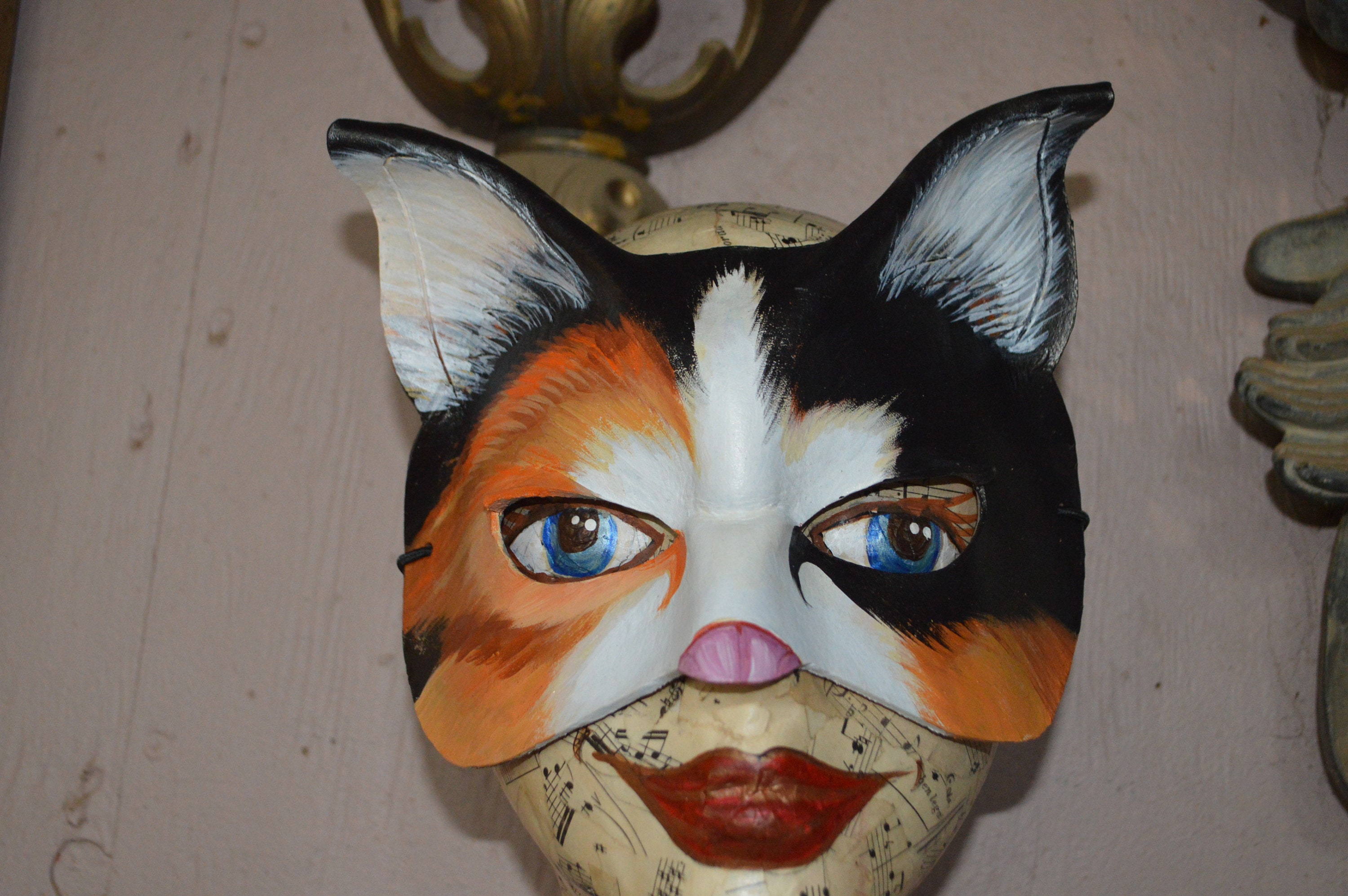 CAT Mask OOAK CALICO Cat Leather Cat Mask Realistic Cat | Etsy