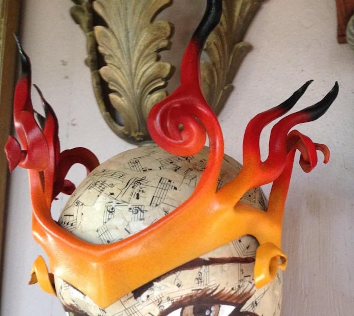 Fire Headpiece, Spikey Firey Crown, Leather Head Piece by Faerywhere - Etsy
