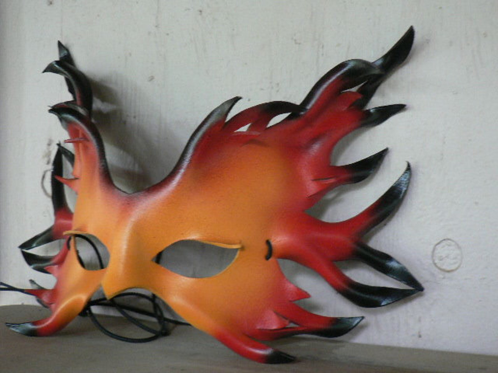 Fire Elemental Mask Leather Flame Mask by Faerywhere - Etsy