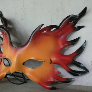Fire Elemental Mask, Leather Flame Mask by Faerywhere - Etsy
