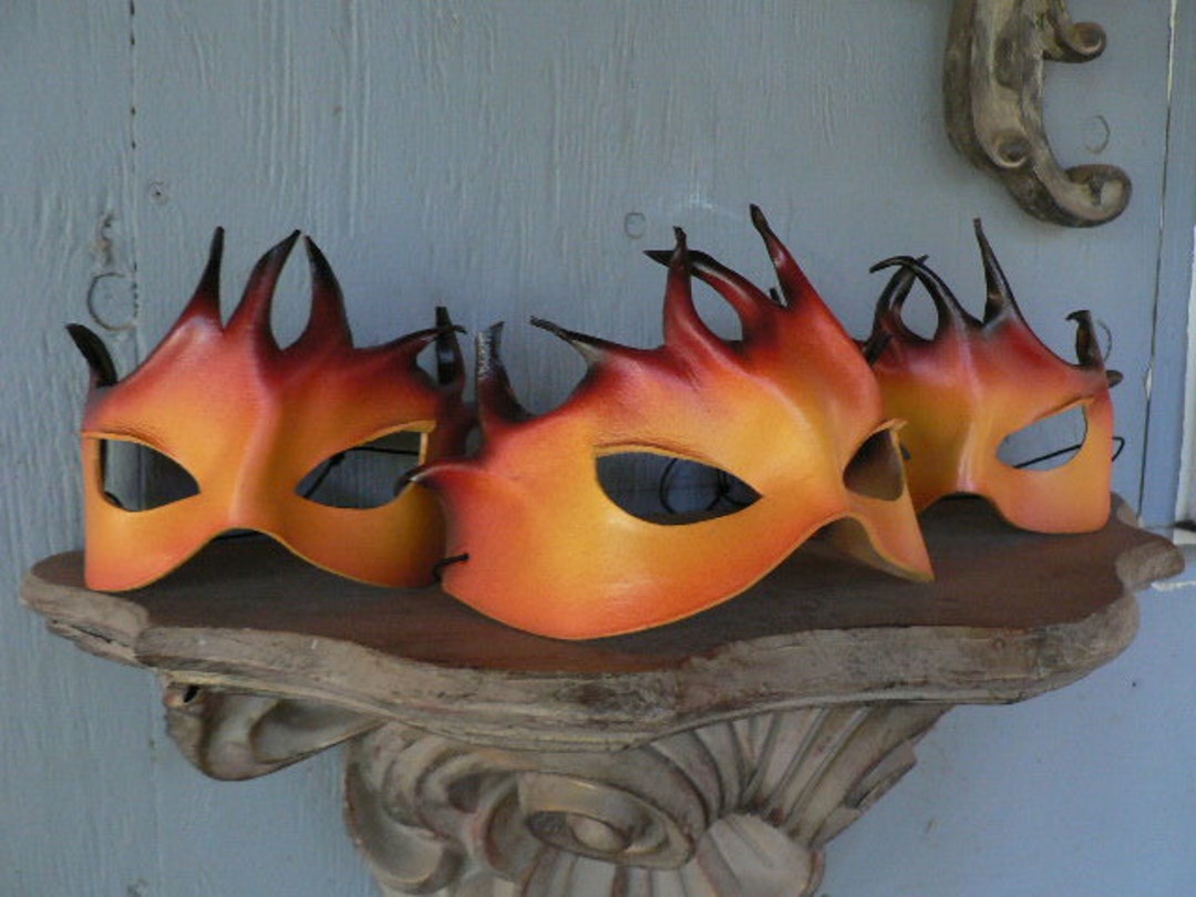 FIRE MASK FLAME Mask, Fire Pixie, Leather Mask, Create Your Own Unique ...