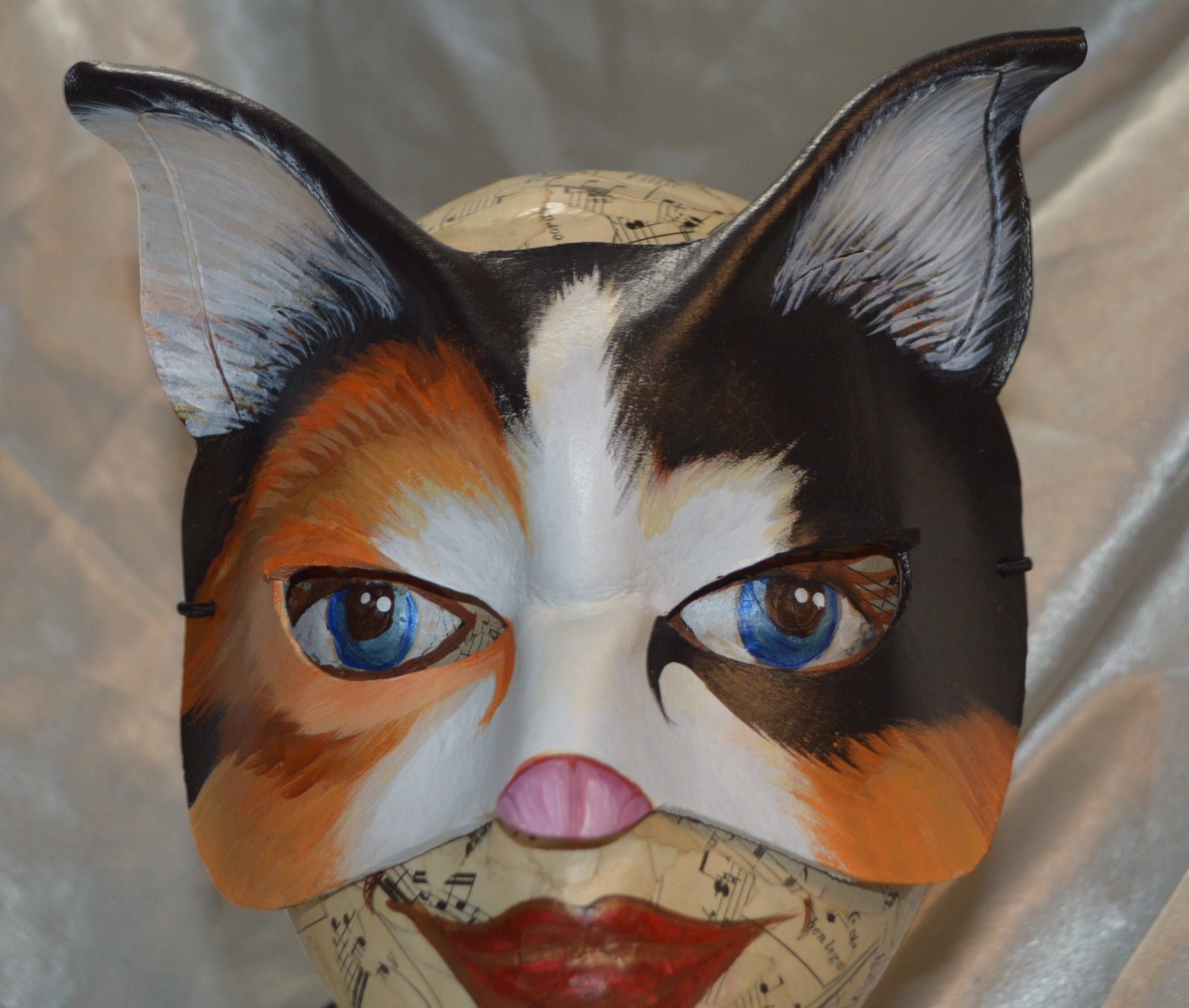 CAT Mask OOAK CALICO Cat Leather Cat Mask Realistic Cat | Etsy