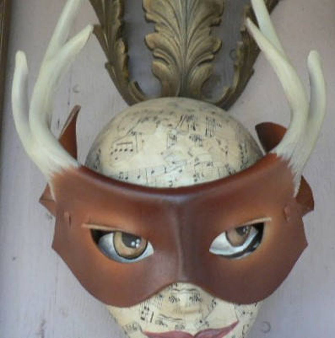 Deer Mask Leather Mask White Tail Deer With Antlers Nature - Etsy