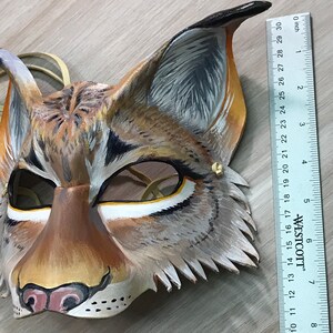 Lynx Mask, OOAK Leather Werecat Mask, Beautifully Hand Painted by ...