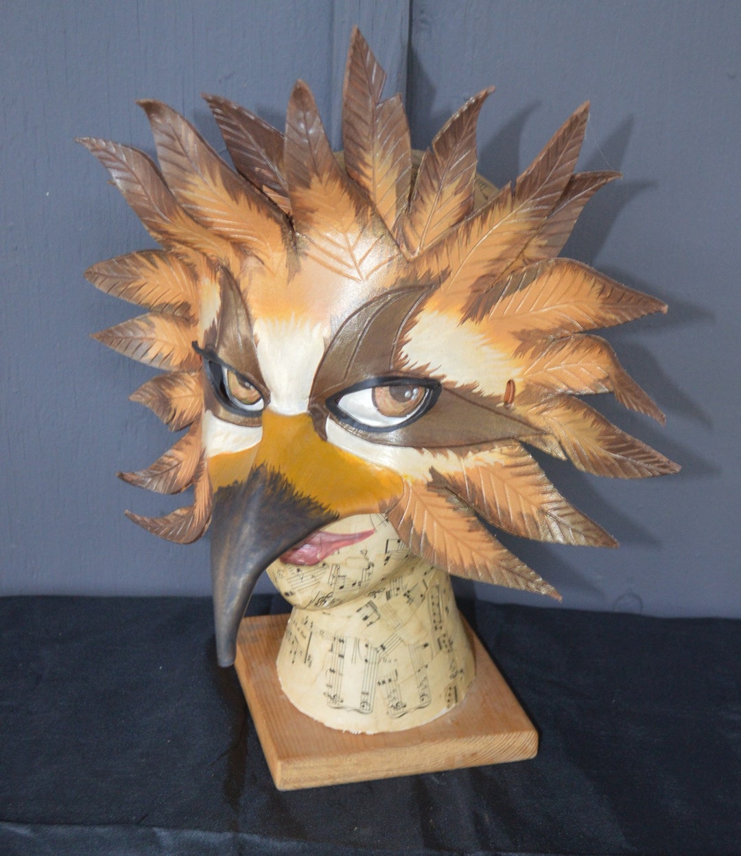 Owl Griffin Hippogriff Hawk Leather Bird Mask, Fantasy Carnivale ...