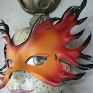 Fire Elemental Mask, Leather Flame Mask by Faerywhere - Etsy