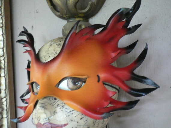Fire Elemental Mask Leather Flame Mask by Faerywhere | Etsy