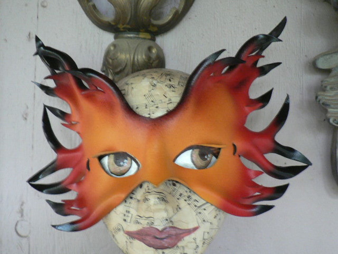 Fire Elemental Mask Leather Flame Mask by Faerywhere - Etsy