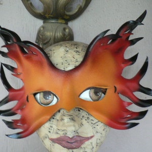 Fire Elemental Mask, Leather Flame Mask by Faerywhere - Etsy