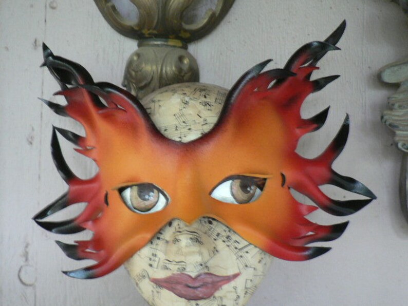 Fire Elemental Mask Leather Flame Mask by Faerywhere - Etsy