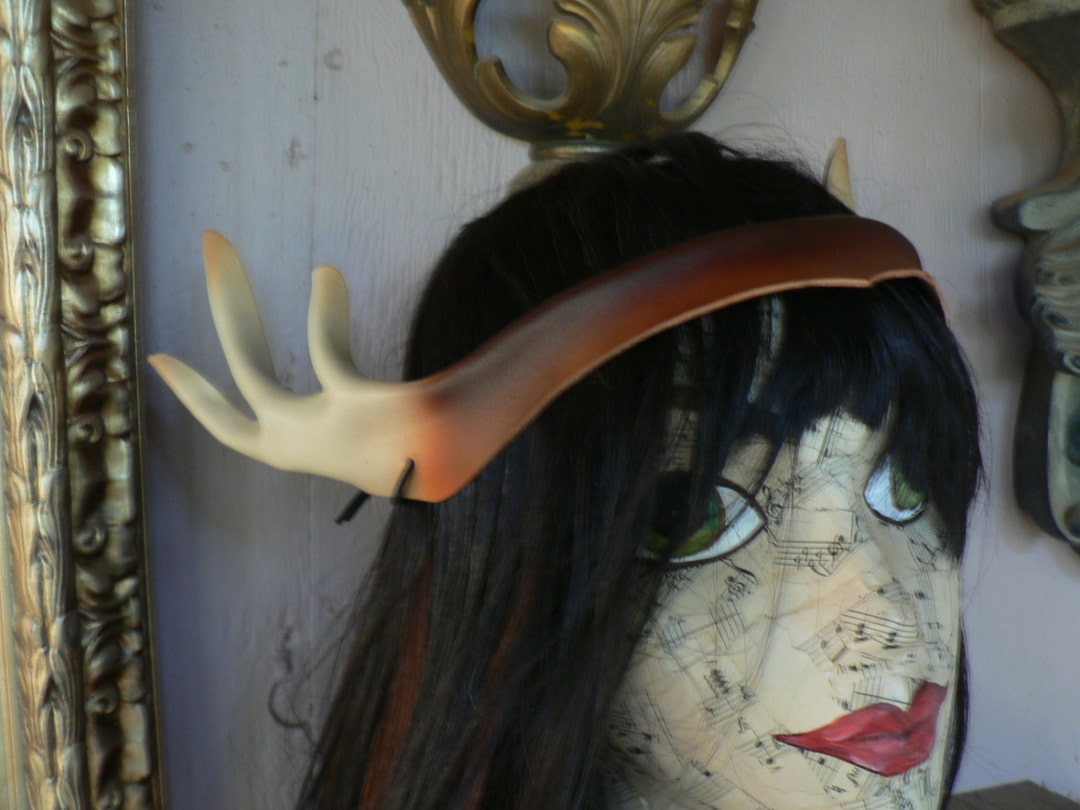 Antlers... Handsculpted From Leather, Great Woodland Costume Accessory ...