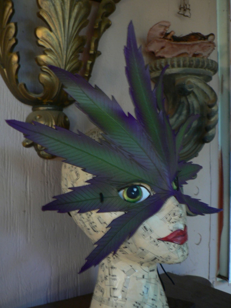PURPLE Cannabis Leaf Mask, Marijuana Leaf Leather Mask, NORML - Etsy
