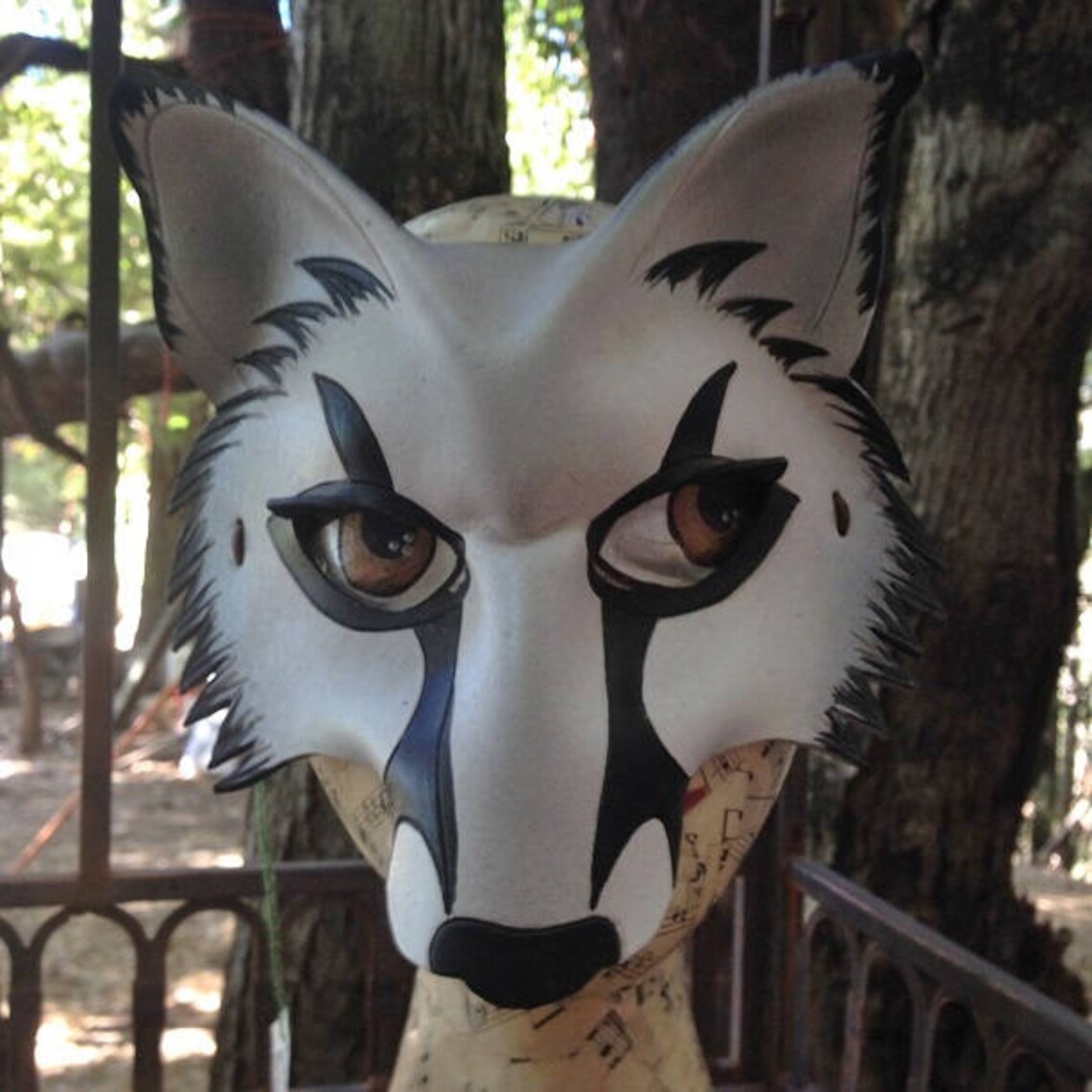 Silver Fox, Small White Fox Mask, White Wolf Leather Mask by Faerywhere ...