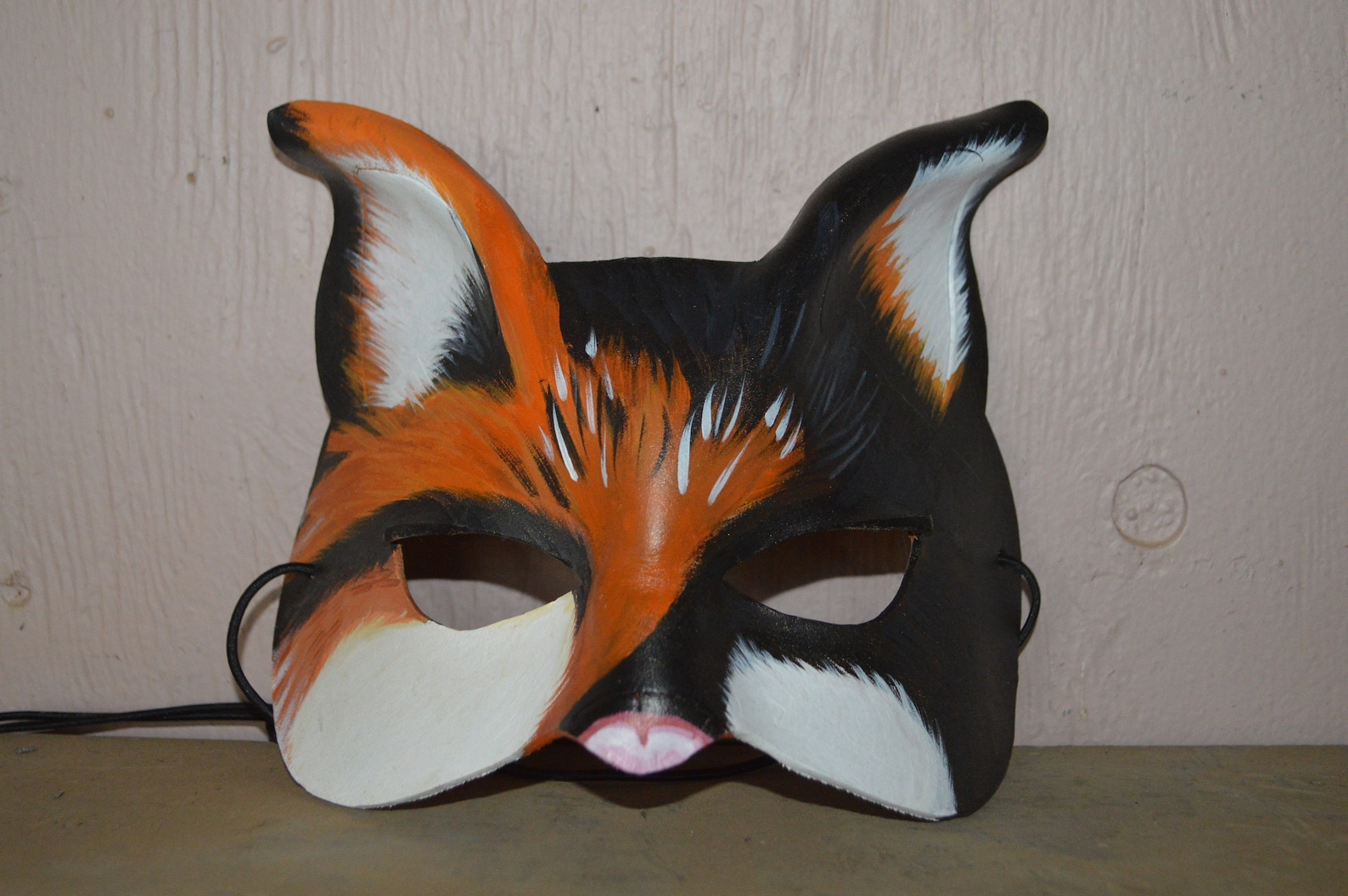 CAT MASK Calico Cat Mask Leather Cat Mask Ginger and Black - Etsy