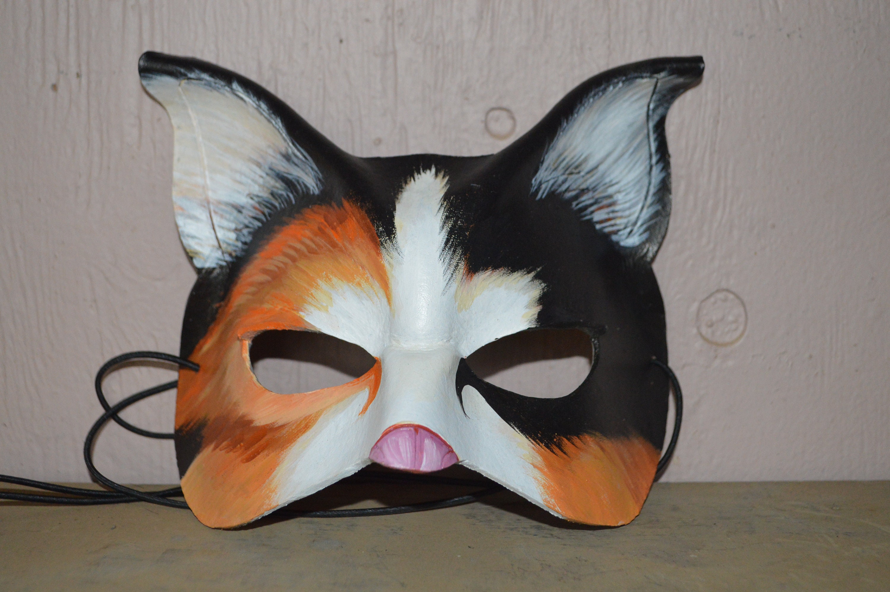 CAT Mask OOAK CALICO Cat Leather Cat Mask Realistic Cat | Etsy